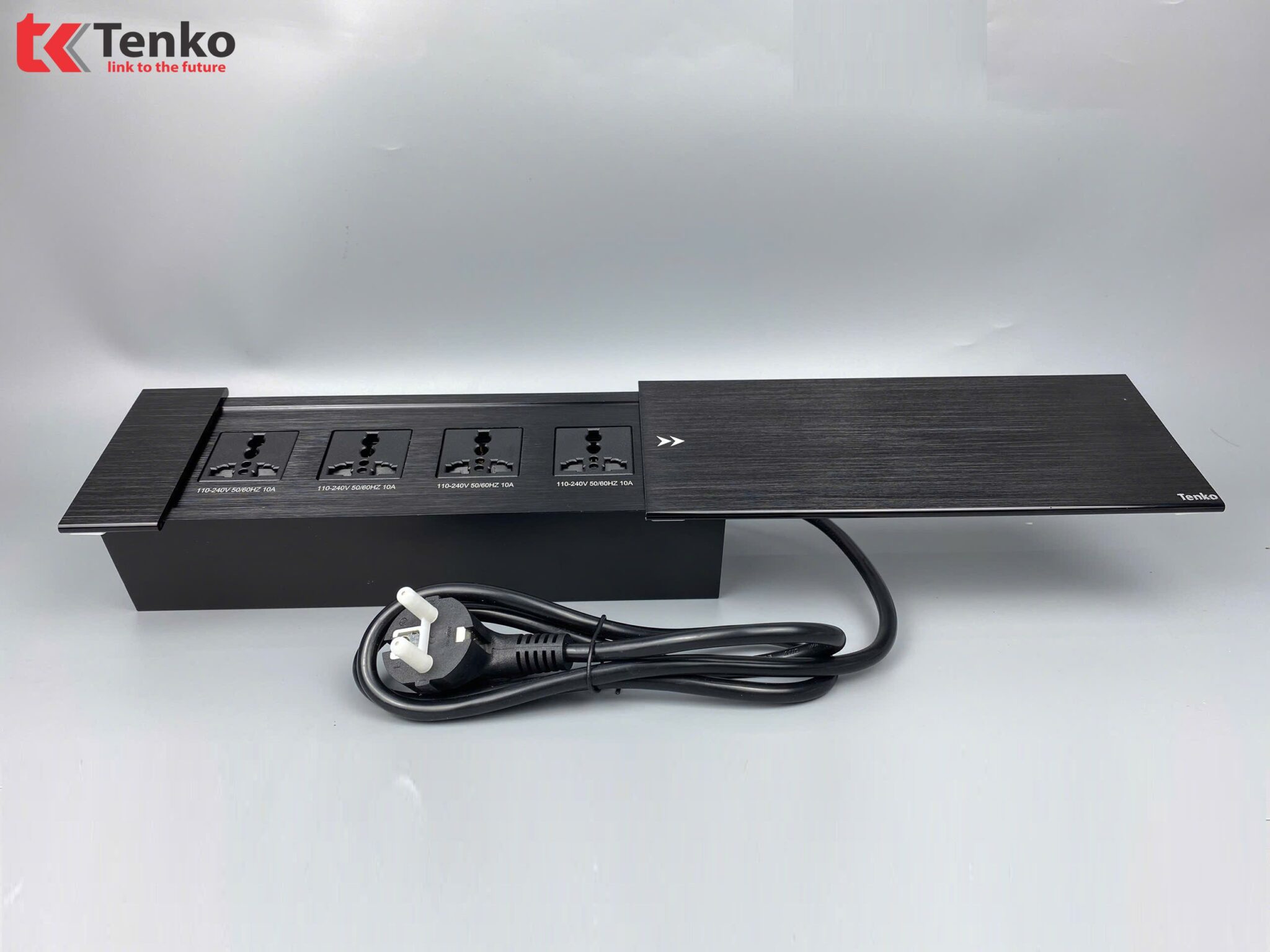 Hộp ổ điện âm bàn Tenko TK-BT02 nắp trượt màu đen cao cấp - Thiết Bị Điện Tenko - Japan